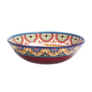 bico tunisian ceramic 13 inch serving bowl, microwave & dishwasher safe