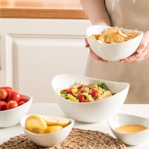 LAUCHUH 3 Tier Serving Stand with Porcelain Bowls, Oval Shape, Ideal for Food Presentation, Dishwasher Safe