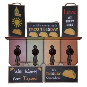 Popfizzy Taco Sign, Fun Taco Decorations for the Kitchen, Funny Taco Gifts, Tacos Themed Gifts, Wood Taco Decor, 5x10