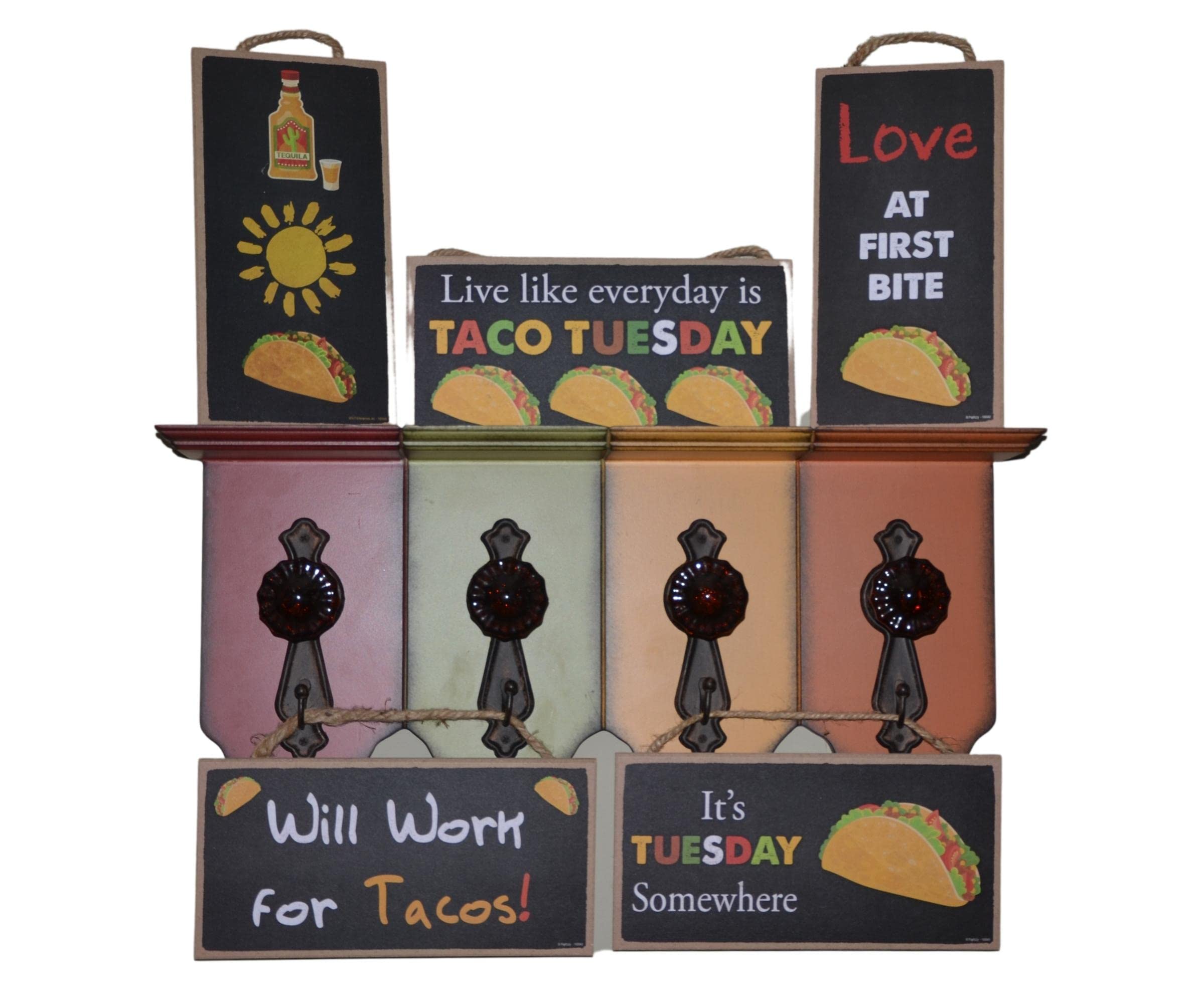 Popfizzy Taco Sign, Fun Taco Decorations for the Kitchen, Funny Taco Gifts, Tacos Themed Gifts, Wood Taco Decor, 5x10