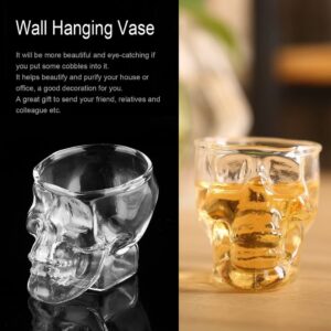 Glass Skull Decanter,750 ML Whiskey Skull Decanter Set with 2 Skull 3 oz Glasses for Halloween Themed Party, Personalized Drinking Cup for Cocktail Wine Vodka As a Skull Gifts