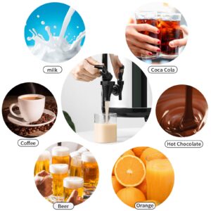 Stainless Steel Insulated Beverage Dispenser – Insulated Thermal Hot and Cold Beverage Dispenser with Spigot for Hot Tea & Coffee, Cold Milk, Water, Juice,Soup Family Party Cafe Buffet