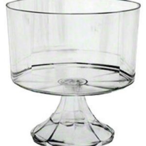 Clear Plastic Elegant Pedestal Trifle Bowl 120 Oz