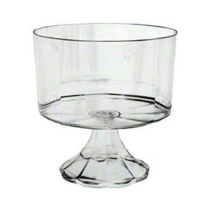 Clear Plastic Elegant Pedestal Trifle Bowl 120 Oz