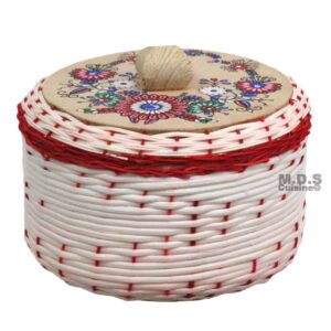 tortilla warmer 9" tortillero de mimbre traditional wicker made in mexico traditional handmade styrofoam (red)