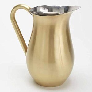 american metalcraft, inc. american metalcraft bwpg84 bell pitcher w/ice guard, satin finish, gold, 84-ounces