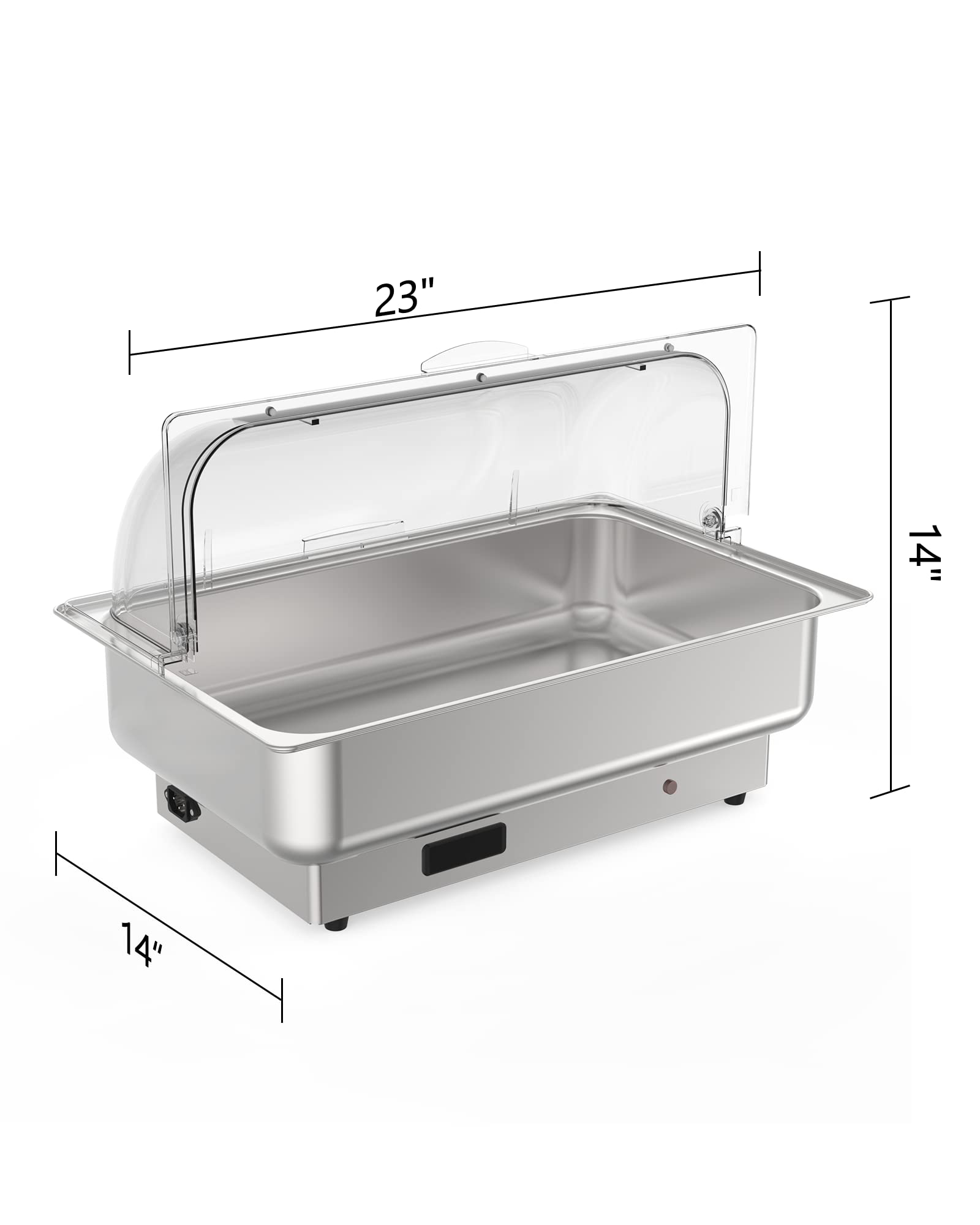 RIEDHOFF Transparent Lid Electric Chafing Dish Set, 2 x 1/2 Pan, silver