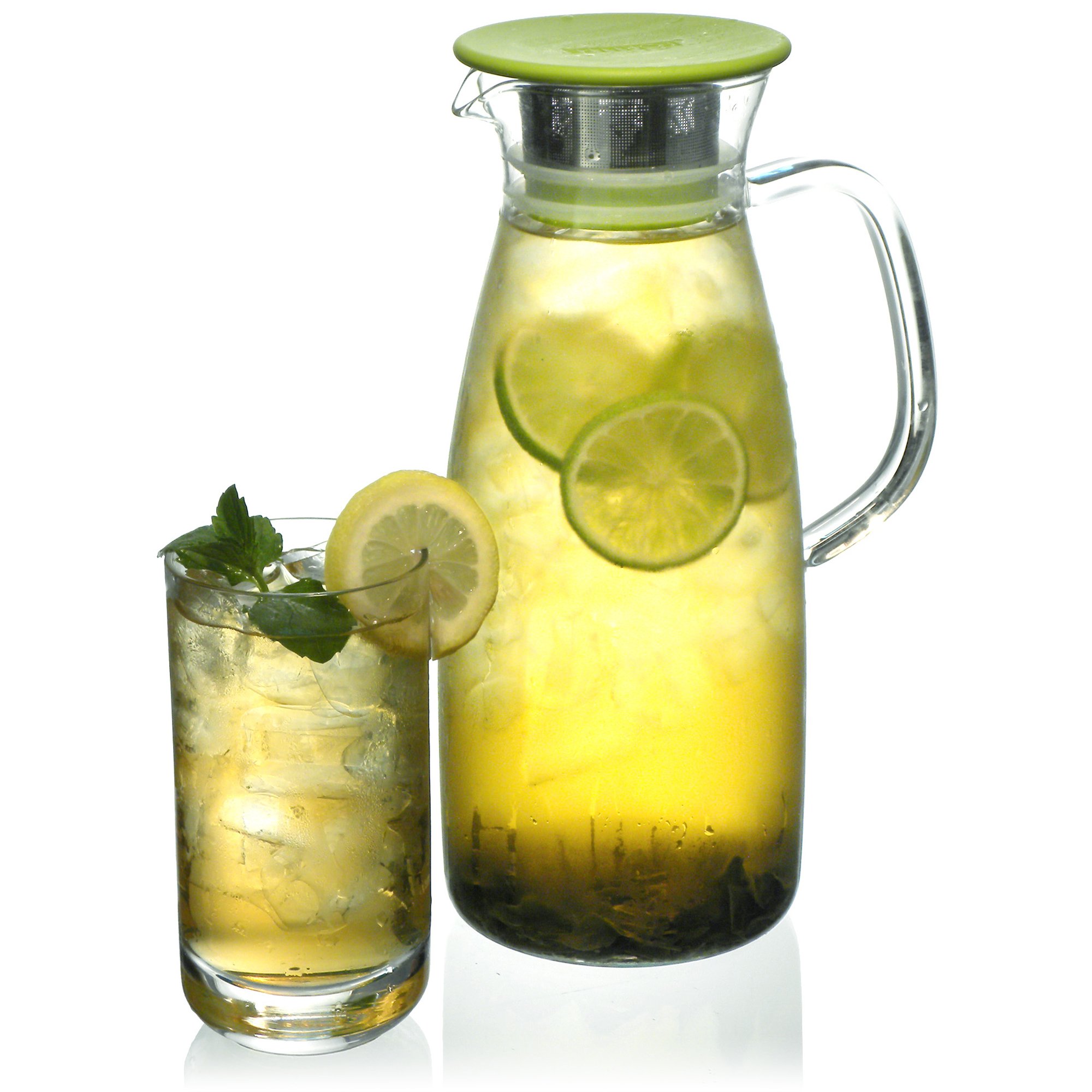 FORLIFE Mist Glass Ice Tea Jug , 50-Ounce, Lime