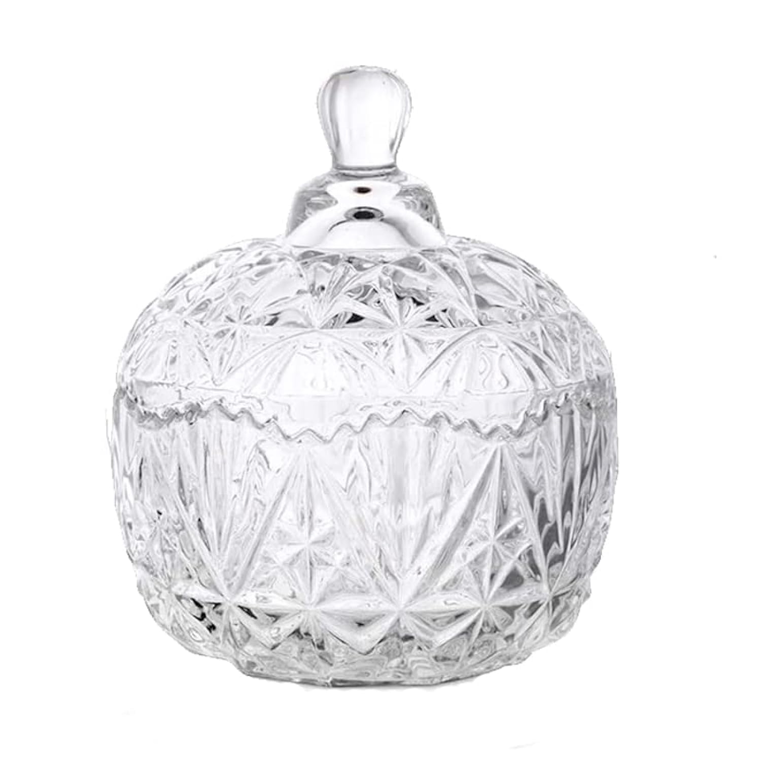 NN Glass Candy Storage jar with Lid Clear Sugar Dish Crystal Covered Candy Bowl Apothecary Food Buffet Container Holder