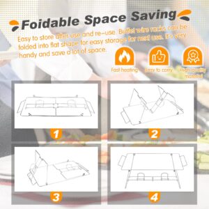 Foldable Chafing Dish Buffet Set Disposable Buffet Stand Wire Racks Kit 18 Pcs Include Full Size Buffet Wire Frame Chafer Pans and Utensils for Dish Warmer Serving Trays Picnic BBQ Catering Supplies