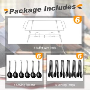 Foldable Chafing Dish Buffet Set Disposable Buffet Stand Wire Racks Kit 18 Pcs Include Full Size Buffet Wire Frame Chafer Pans and Utensils for Dish Warmer Serving Trays Picnic BBQ Catering Supplies