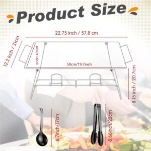 Foldable Chafing Dish Buffet Set Disposable Buffet Stand Wire Racks Kit 18 Pcs Include Full Size Buffet Wire Frame Chafer Pans and Utensils for Dish Warmer Serving Trays Picnic BBQ Catering Supplies