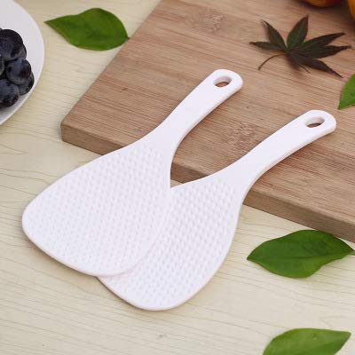 OLIREXD 2PCS Non-Stick Rice Paddle Spoon Rice Scoop, Rice Serving Spoon, White, 2 Pack