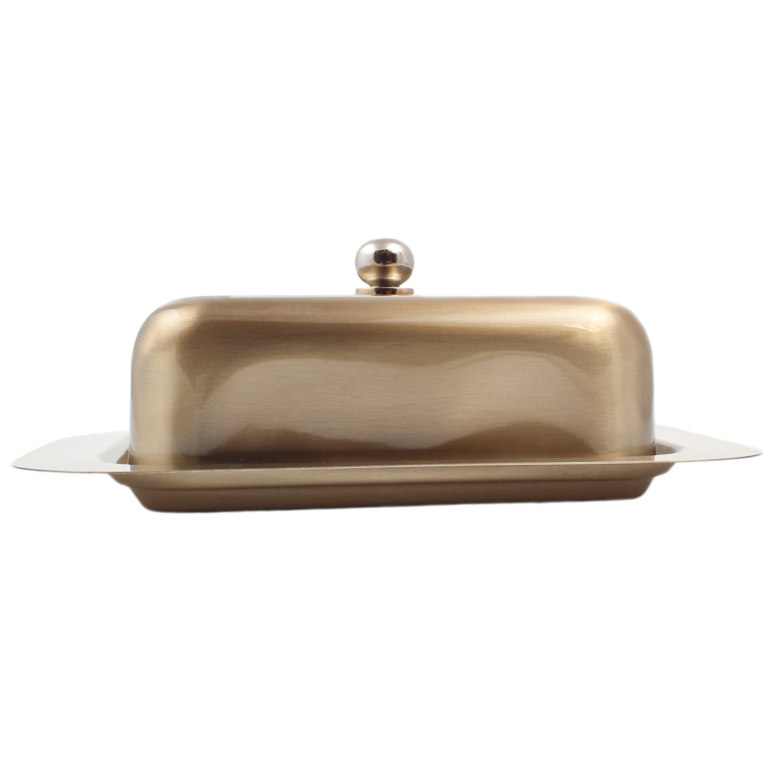 Zoie + Chloe Stainless Steel Butter Dish with Easy to Hold Lid