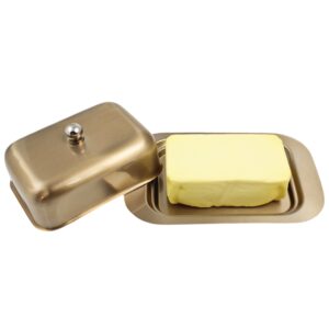 Zoie + Chloe Stainless Steel Butter Dish with Easy to Hold Lid