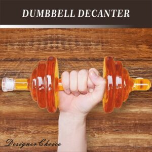 Dumbbell Whiskey Decanter Set with Glasses & Spout,Whiskey Decanter Sets for Men,Liquor Dispensor Whiskey Set Bourbon Gifts for Men Tequila Decanter