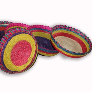 Mexican Palm Tortilleros. Handmade by The Indigenous People OF Mexico. Mexican Tortilla and Pancake Warmer. Great candy, and Chips Holder. (Colosal, 3 Pack)