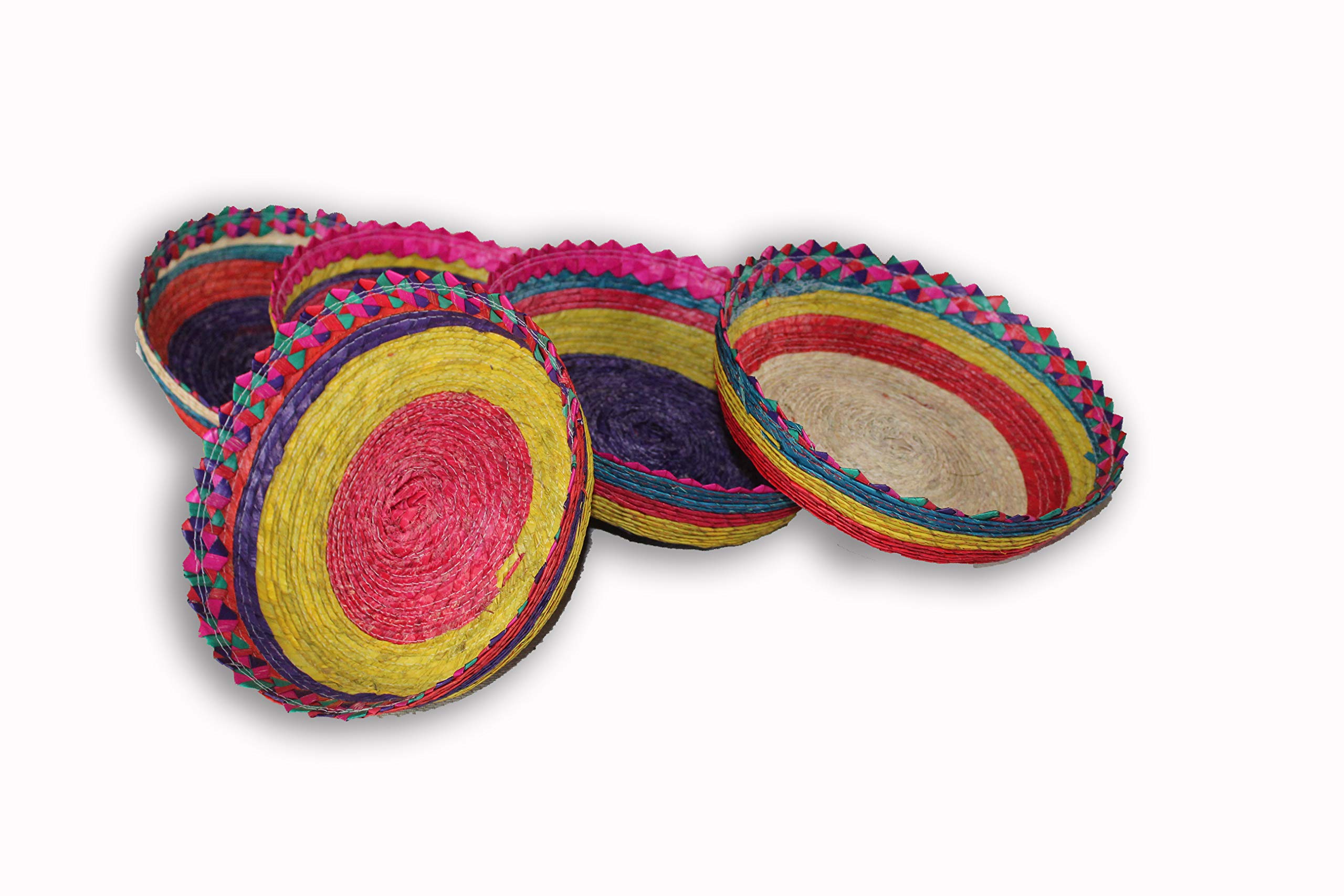 Mexican Palm Tortilleros. Handmade by The Indigenous People OF Mexico. Mexican Tortilla and Pancake Warmer. Great candy, and Chips Holder. (Colosal, 3 Pack)