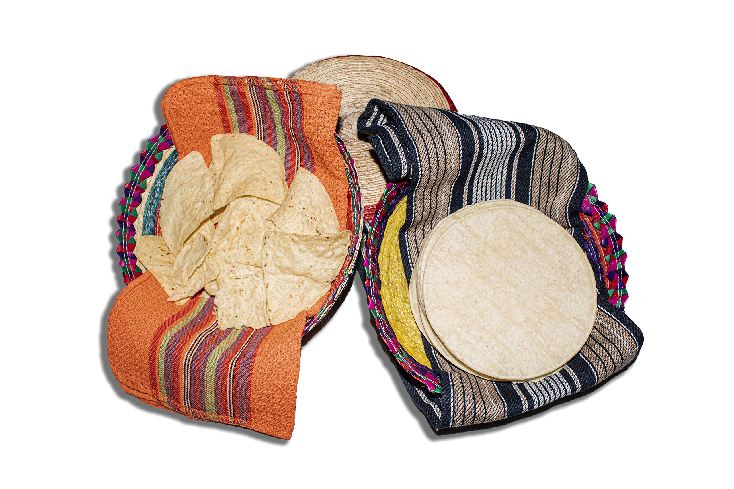 Mexican Palm Tortilleros. Handmade by The Indigenous People OF Mexico. Mexican Tortilla and Pancake Warmer. Great candy, and Chips Holder. (Colosal, 3 Pack)