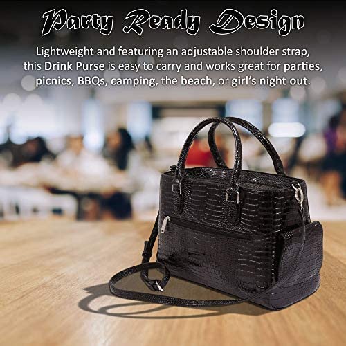 Primeware Insulated Drink Purse w/ 3L Bladder Bag | Thermal Hot and Cold Storage | Portable Drinking Dispenser for Wine, Cocktails, Beer, Alcohol | PU Leather Finish