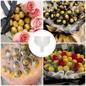 Milisten 50pcs Clear Chocolates Box Holder Candy Bouquet Wrapper Cups Clear Chocolate Flower Stem Fixed Base Candy Truffle Cup Holder