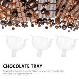 Milisten 50pcs Clear Chocolates Box Holder Candy Bouquet Wrapper Cups Clear Chocolate Flower Stem Fixed Base Candy Truffle Cup Holder