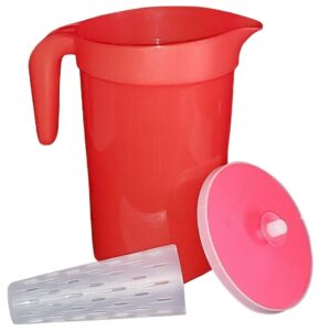 tupperware 1 gallon pitcher with infuser emberglow red