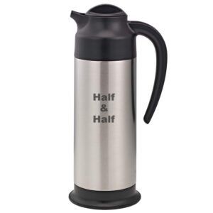 service ideas ssn100hhet steelvac carafe, half & half" etched, 1 l, black base