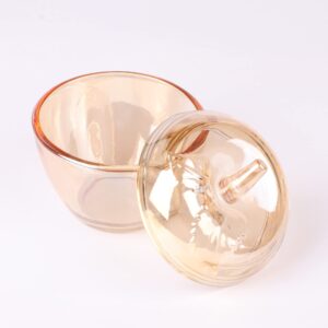 Mozacona GLass Relief Apple Sugar Bowl Candy Dish Food Storage Container with Lid