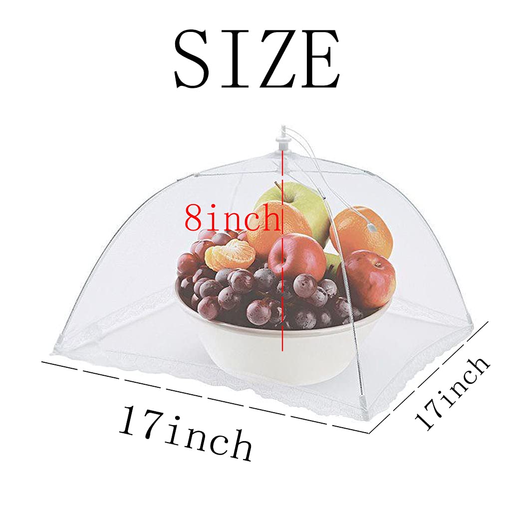 Inn Diary Large 17" Pop Up Mesh Food Cover Tent for Outside Picnics Camping BBQ,Umbrella Screen Tents Reusable and Collapsible,Keeping Flies Off Dishes Fruits Vegetables