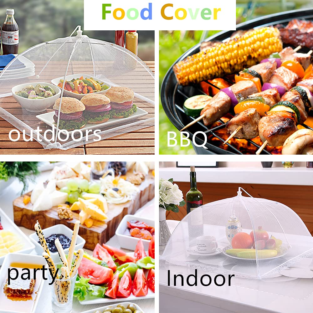 Inn Diary Large 17" Pop Up Mesh Food Cover Tent for Outside Picnics Camping BBQ,Umbrella Screen Tents Reusable and Collapsible,Keeping Flies Off Dishes Fruits Vegetables