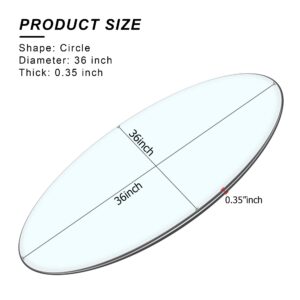 JUFU Clear Round Glass Top, 1/4" Thick Tempered Table Top with Pencil Polished Edge,Transparent Flat Circular Sheet Ideal to Be Used for Dining Table, Coffee Table, Restaurant Table (36'' Diameter)