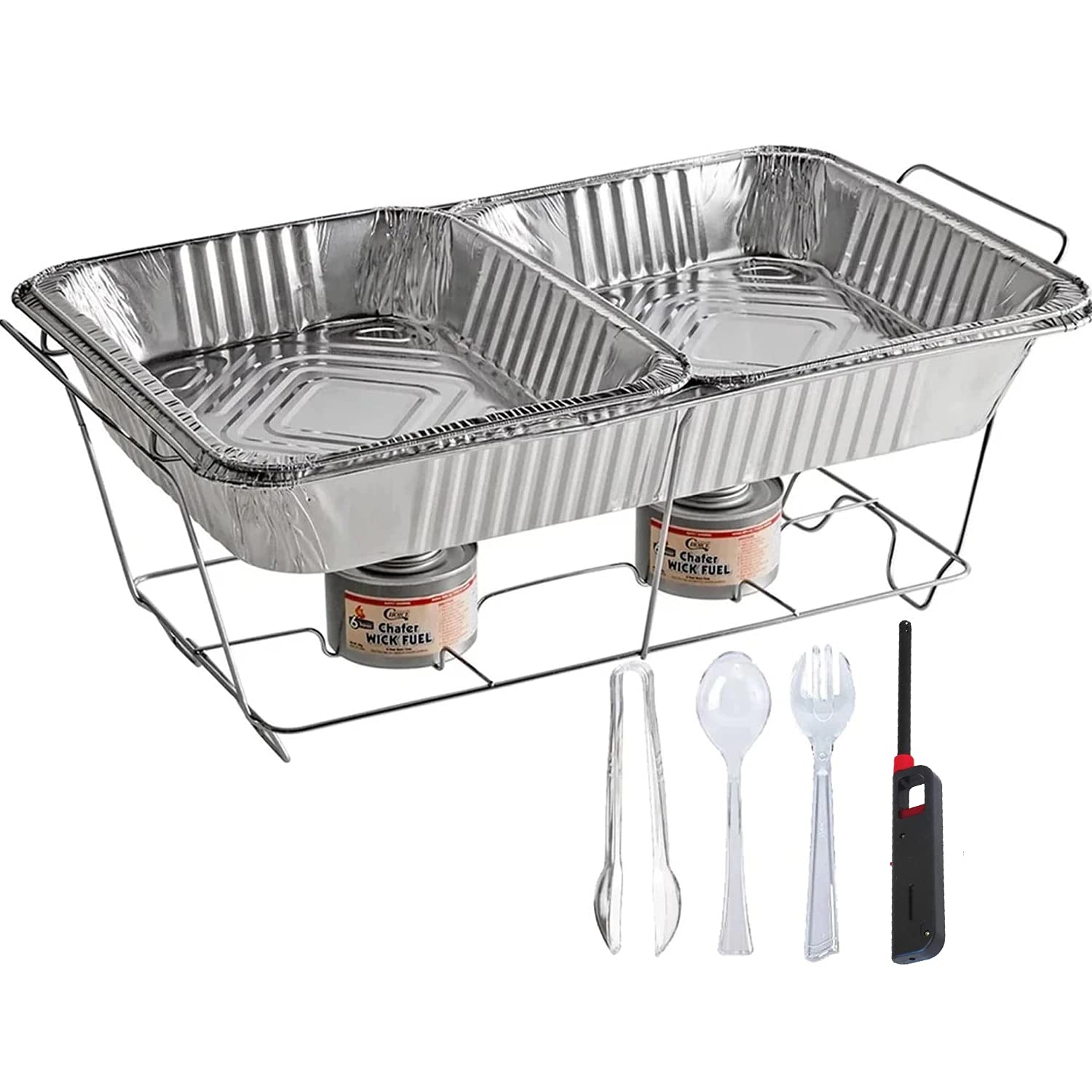 Nicole Fantini 10PC Single Disposable Aluminum Chafing Dish Buffet Set For All Parties & Events