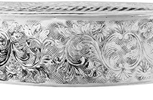 Elegance Round Ornate Wedding Cake Stand, 18-Inch, Silver