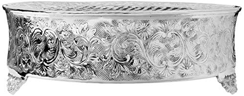 Elegance Round Ornate Wedding Cake Stand, 18-Inch, Silver