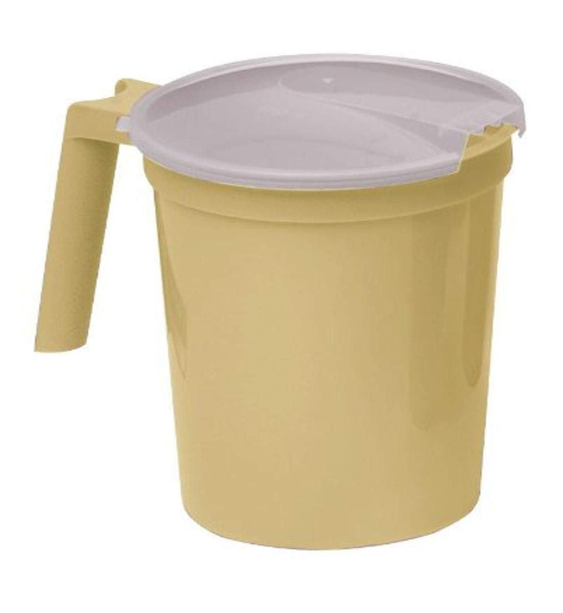 Medline Non-Insulated Plastic Pitcher, Handle with Lid, Gold (Pack of 100)