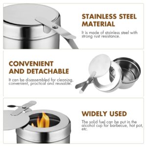 DOITOOL 2Pack Stainless Steel Fuel Holders, Chafing Fuel Holders with Cover, Fuel Holder for Chafing Dish, and Buffet, Barbecue, Party Supplies