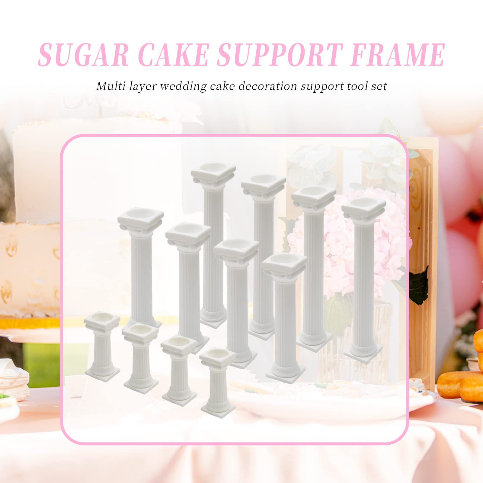 12Pcs 3 Size Wedding Cake Decoration Support Tool Sets Fondant Cakes Tier Separator Support Stand Oman Column Cake Tiered Stands