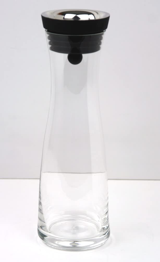 WMF Basic Water Decanter 1L Height 29 cm Close-Up Stopper Glass Cromargan® Stainless Steel,Silver