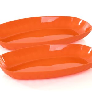 Mintra Home Unbreakable Bowls and Trays (Bold Collection) (Utility Tray 2pk, Dark Orange)