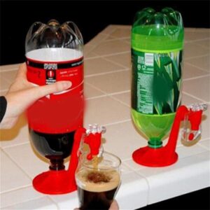 YQkoop 2 Liter Beverage Dispenser, Drink Dispenser for Carbonated Drinks, Coke Soda Drink Dispenser Bottle Upside Down Drinking Fountains for Party Home Bar, Plastic Hand Pressure Type Drink Tool