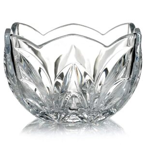 Square Crystal Bowl, Decorative 6 Inch Elegant Dish Great For Serving Dessert, Salad, Snack, And Fruit Ideal For Home, Office, Party, Wedding Décor, Small Candy Dish.