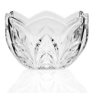 Square Crystal Bowl, Decorative 6 Inch Elegant Dish Great For Serving Dessert, Salad, Snack, And Fruit Ideal For Home, Office, Party, Wedding Décor, Small Candy Dish.