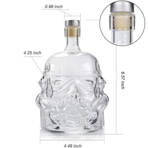 Konpwine Whiskey Decanter Transparent Creative Bottle Whiskey Decanter Set Whiskey Carafe for Wine, Liquor, Scotch, Bourbon, Brandy,Gifts for Dad,Husband,Boyfriend. (A-Bottle+2 Glasses)