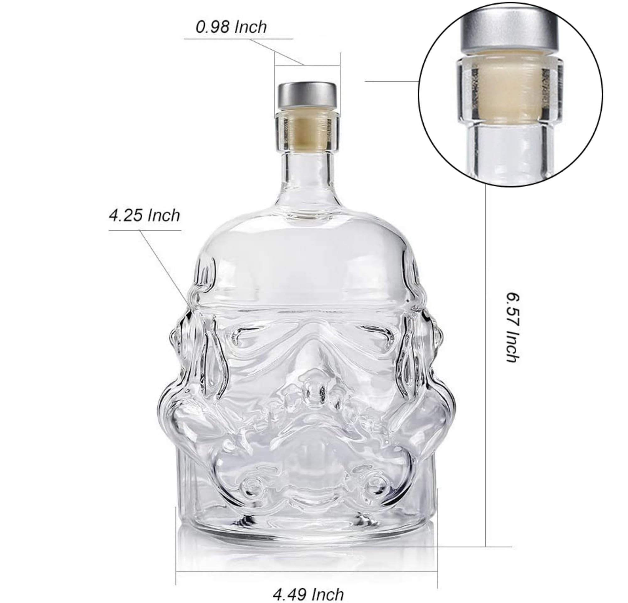 Konpwine Whiskey Decanter Transparent Creative Bottle Whiskey Decanter Set Whiskey Carafe for Wine, Liquor, Scotch, Bourbon, Brandy,Gifts for Dad,Husband,Boyfriend. (A-Bottle+2 Glasses)