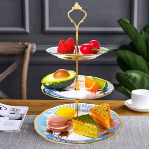 3-Tier 14.6'' Cupcake Stand Hardware Fittings, Metal Mold Crown Holder DIY Making for Fruit Plate Cake Stand Snack Tray Replacement Parts for Tea Party Wedding Decoration (6 Sets - Gold)