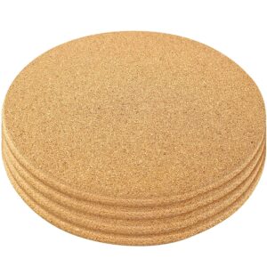 ReBL Large Cork Trivets for Hot Dishes (8 Inch) Thick Cork Coaster - Cork Trivet Hot Pads - Cork Plant Mats - Trivets for Hot Pots and Pans - Kitchen Counter - Pot Coasters - Hot Pan Coaster (4-Pack)