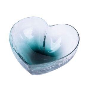 cabilock heart shaped bowl glass salad bowl fruit candy snack bowl food serving bowl transparent food storage container