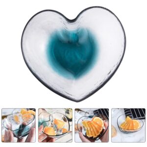 Cabilock Heart Shaped Bowl Glass Salad Bowl Fruit Candy Snack Bowl Food Serving Bowl Transparent Food Storage Container