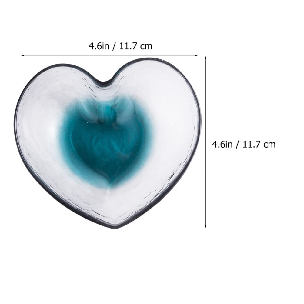 Cabilock Heart Shaped Bowl Glass Salad Bowl Fruit Candy Snack Bowl Food Serving Bowl Transparent Food Storage Container